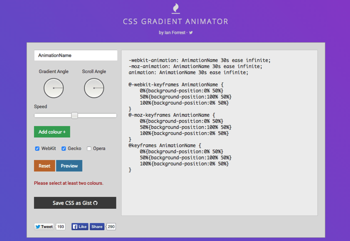 [CSS] 自動で色が変わるグラデーションのCSSコードを生成するジェネレーター | VIVABlog